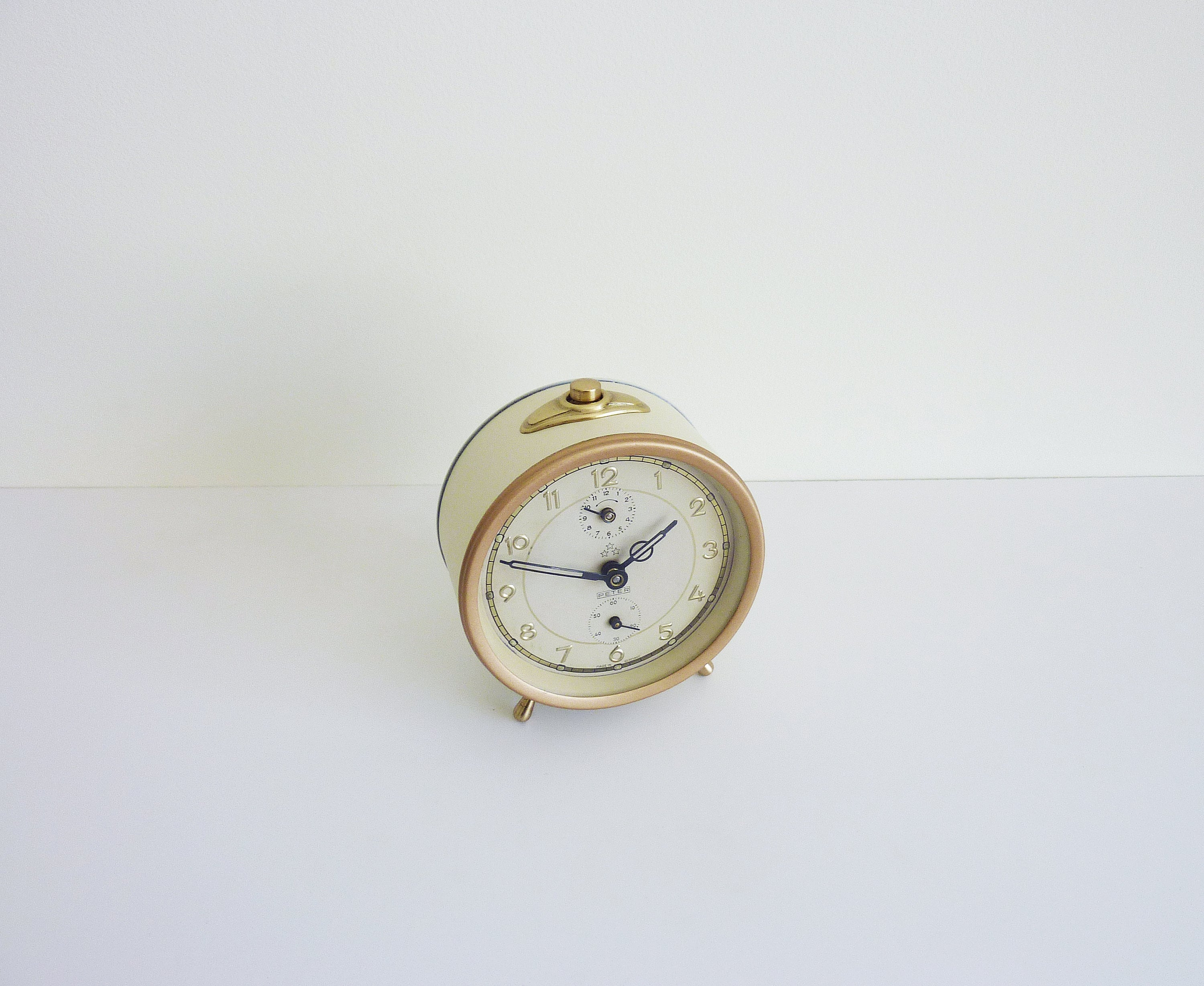 Working Beautiful Antique German Alarm Clock Peter.rare German Clock ...