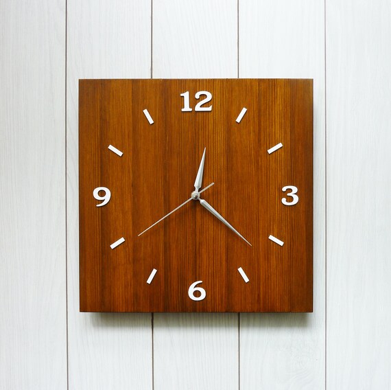 Large Wooden Wall Clock.oversize Square Wall Clocк.modern | Etsy