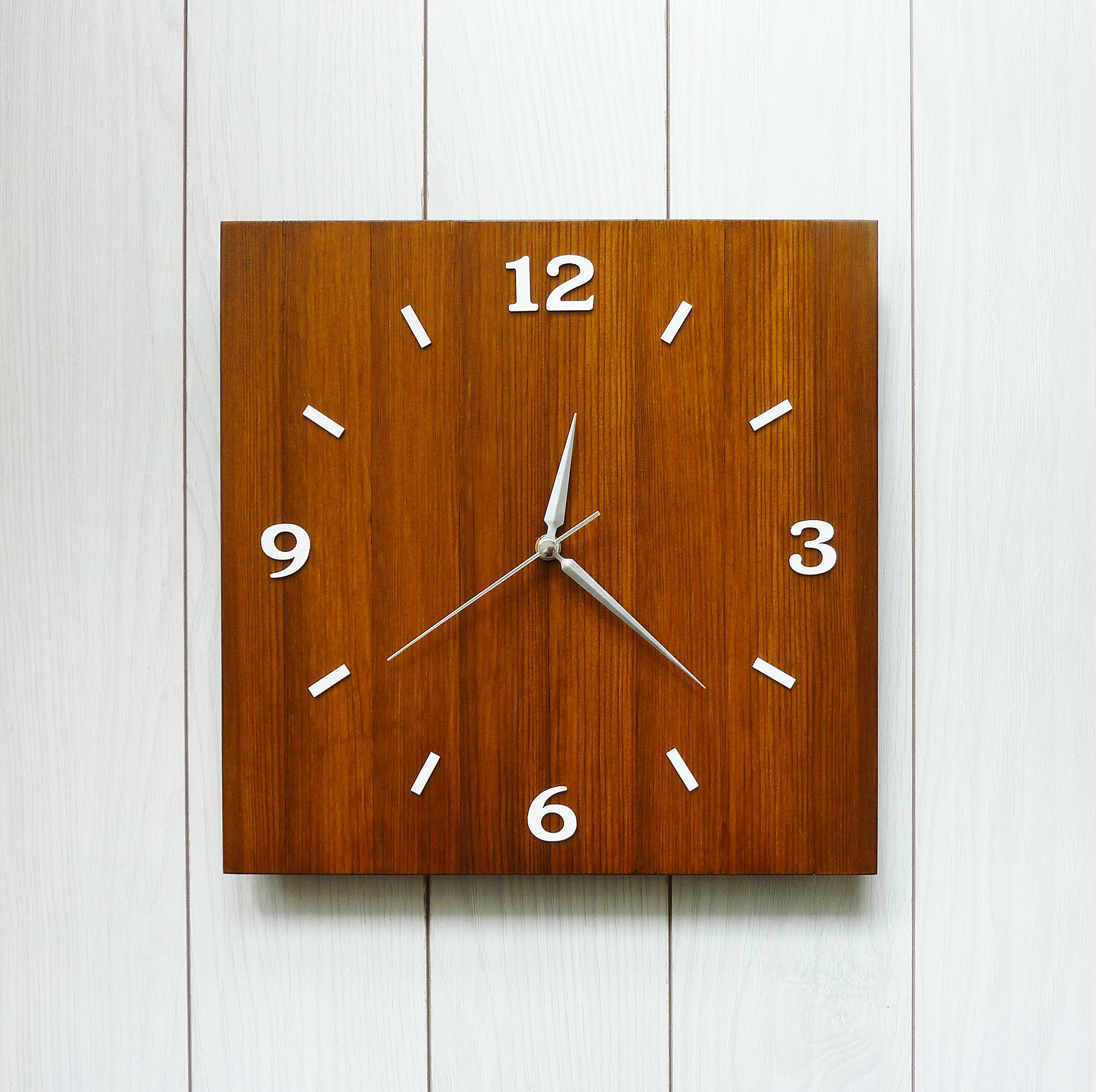 Large Wooden Wall Clock.oversize Square Wall Clocк.modern Clock..home ...