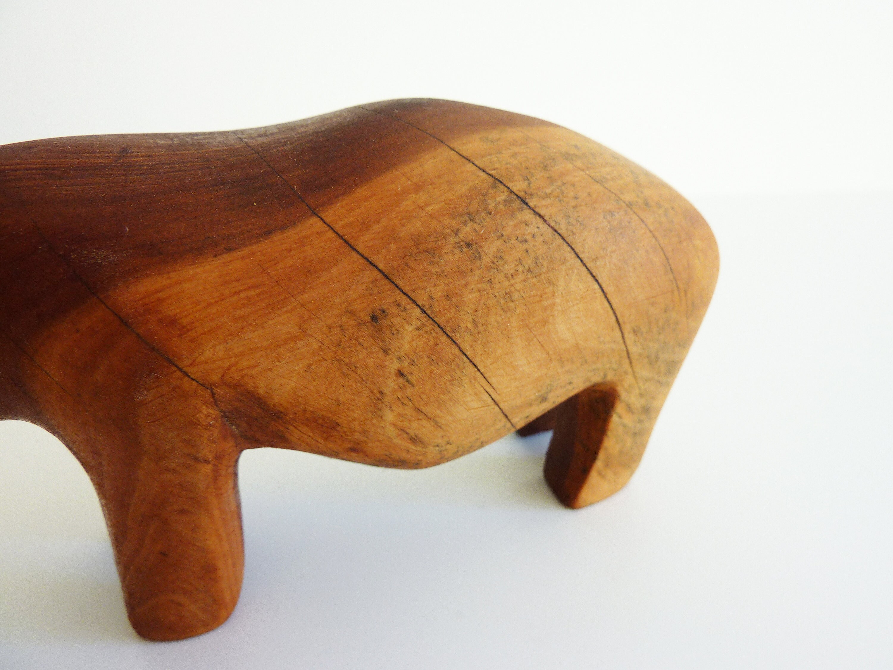 Vintage Wooden Rhino Figure.wooden Primitive Statuette of a - Etsy