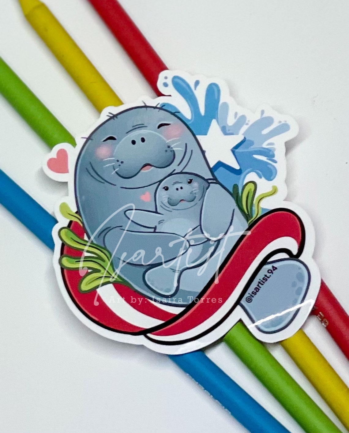 Manatee Sticker Puerto Rican Waterproof Vinyl Sticker - Etsy