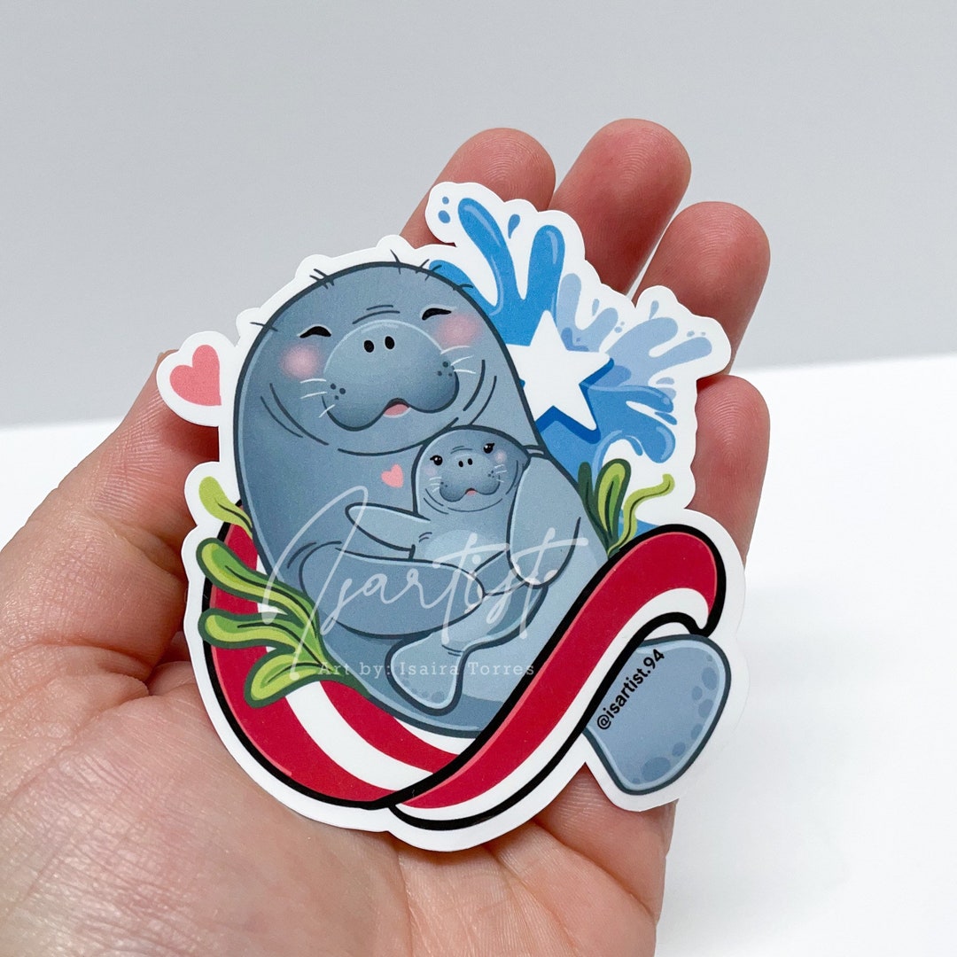Manatee Sticker Puerto Rican Waterproof Vinyl Sticker - Etsy