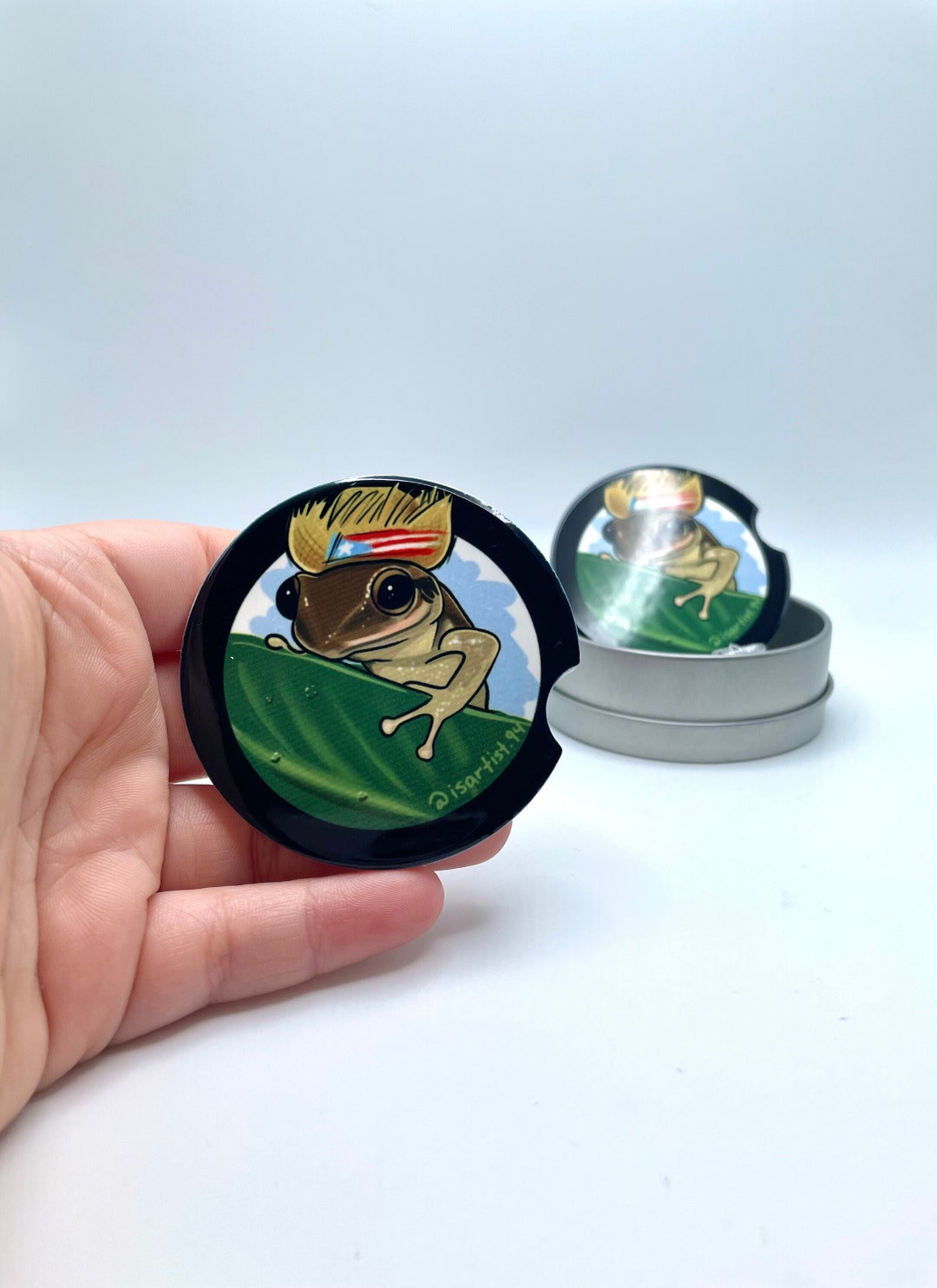 CAR Coasters 2.6 Coqui Jíbaro Puerto Rico 2 Pcs SET Ceramic Waterproof ...