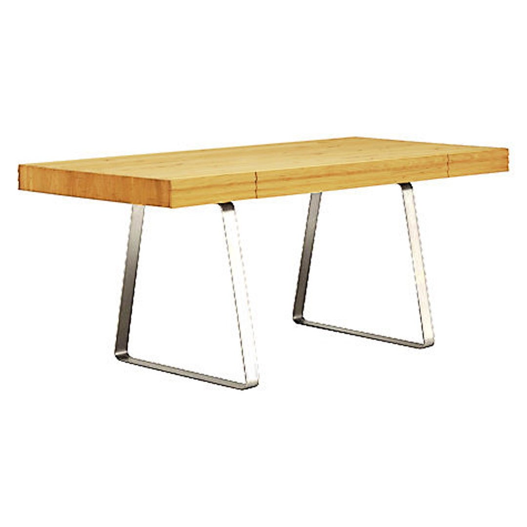 George: Desk With Drawers Solid Wood Inox Base - Etsy