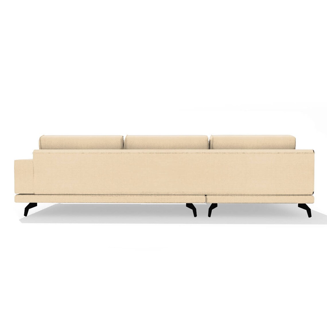 Hannah Corner Sofa Solid Wood Frame Metal Legs | Etsy UK