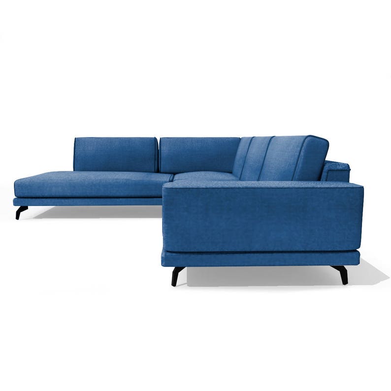 Hannah Corner Sofa Solid Wood Frame Metal Legs - Etsy UK