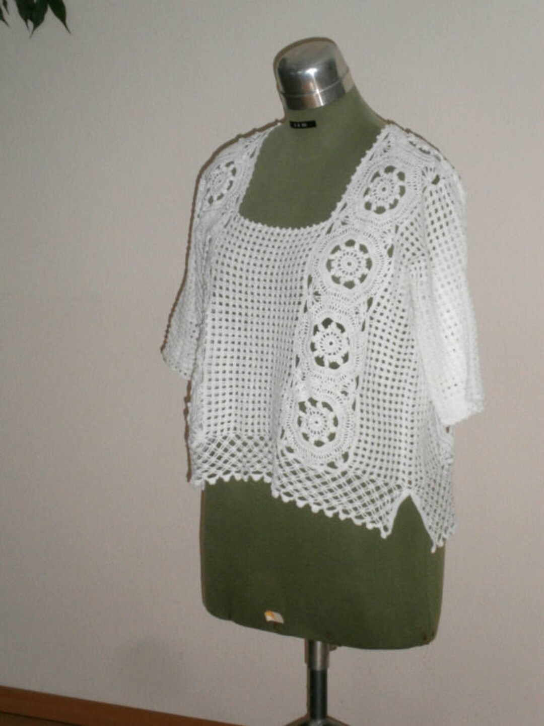 White Crocheted Transparent Sweater - Etsy