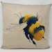 Bumble Bee Linen Cushion, Wildlife Pillow, Spring Home Decor, Handmade ...