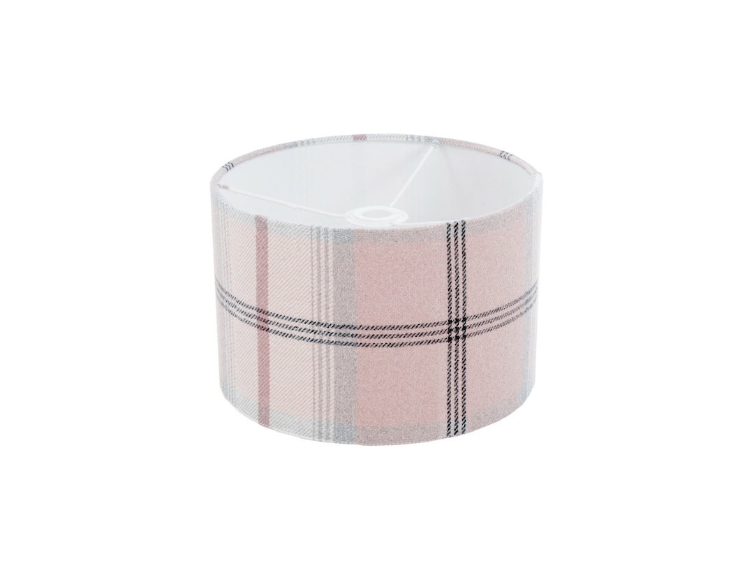 Balmoral Blush Pink Tartan Drum Lampshade, Table Lamp, Pendant, Ceiling ...