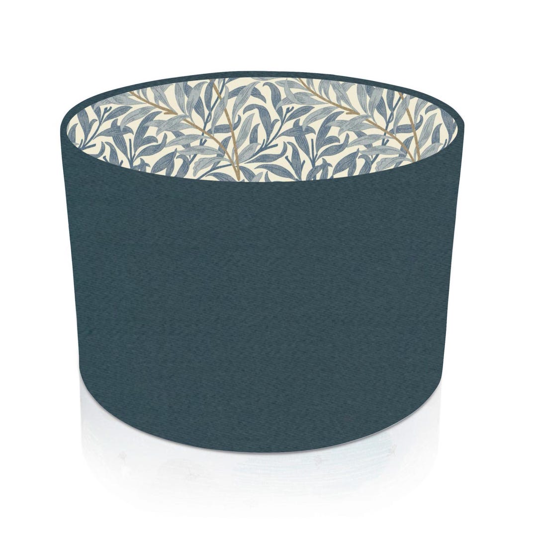 Spanish Blue Willow Bough Lampshade, Azure Interior, Handmade Drum ...