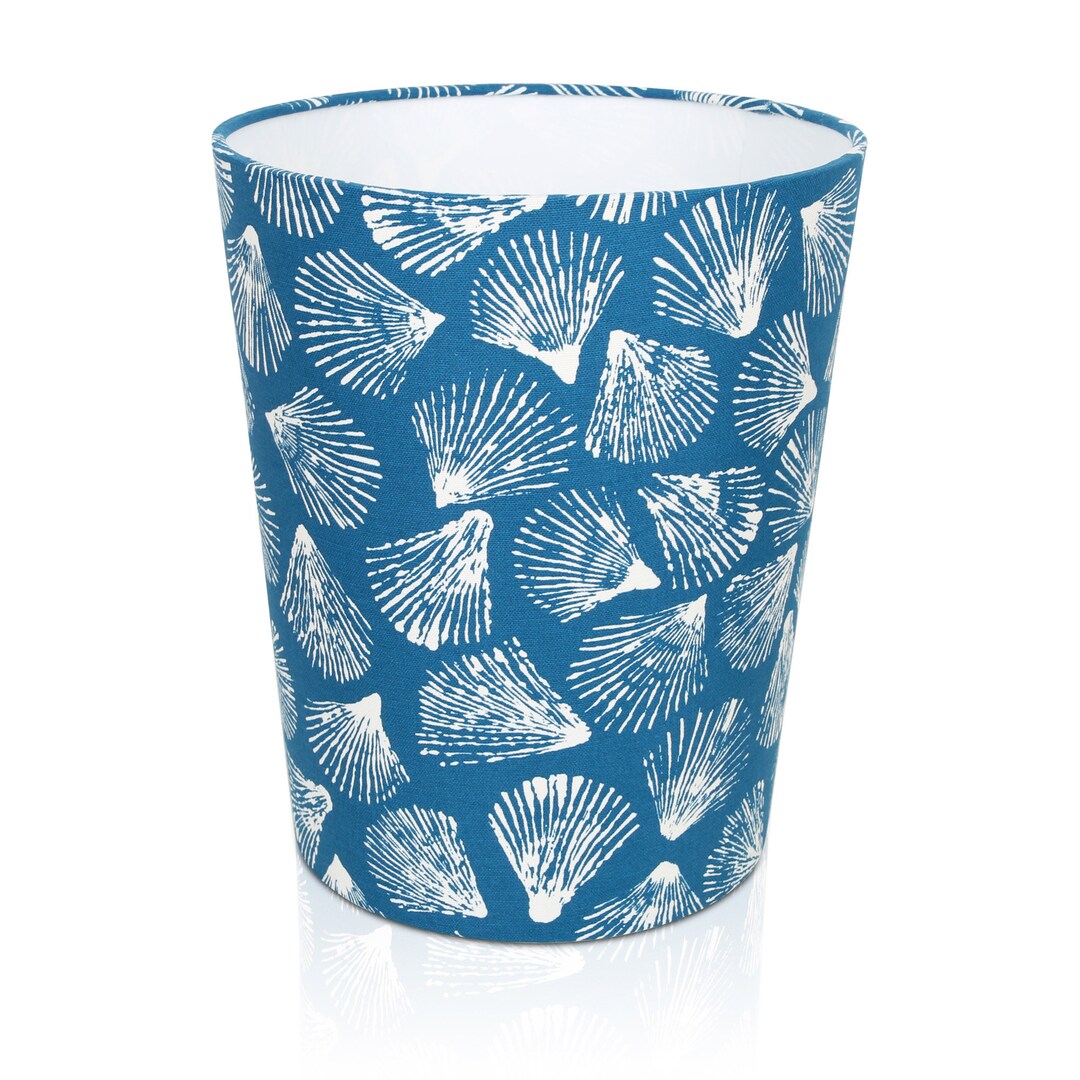 Handmade Denim Blue Seashell Waste Paper Bin, Coastal Decor - Etsy UK