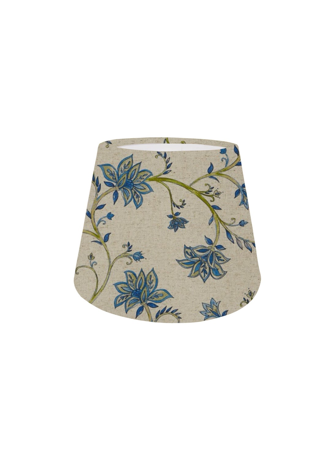 Kentwell Cornflower Blue Floral Fabric EMPIRE Lampshade Table Lamp ...