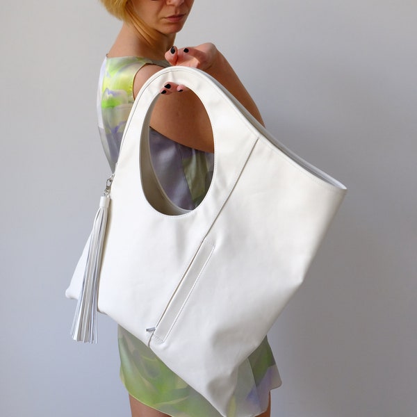 White Leather Purse - Etsy