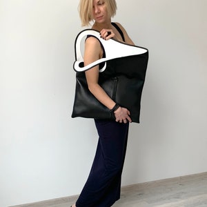 Mustard Leather Tote Unique Leather Slouchy Handbag Oversized Hobo Bag ...
