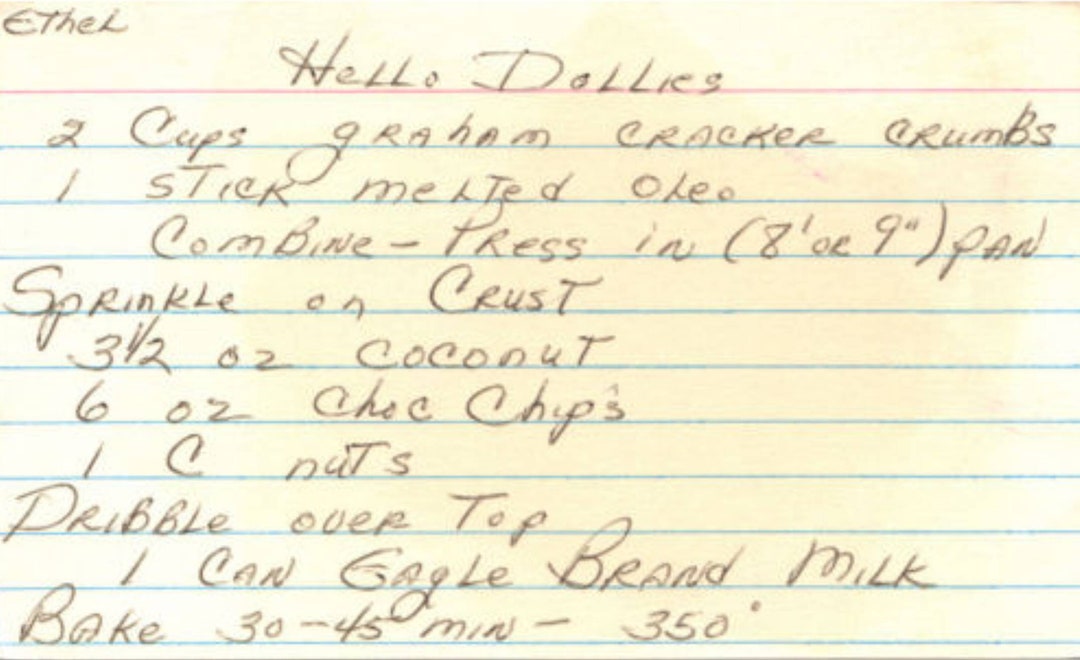 Digitized Handwritten Recipes, Letters, and Keepsakes - Etsy