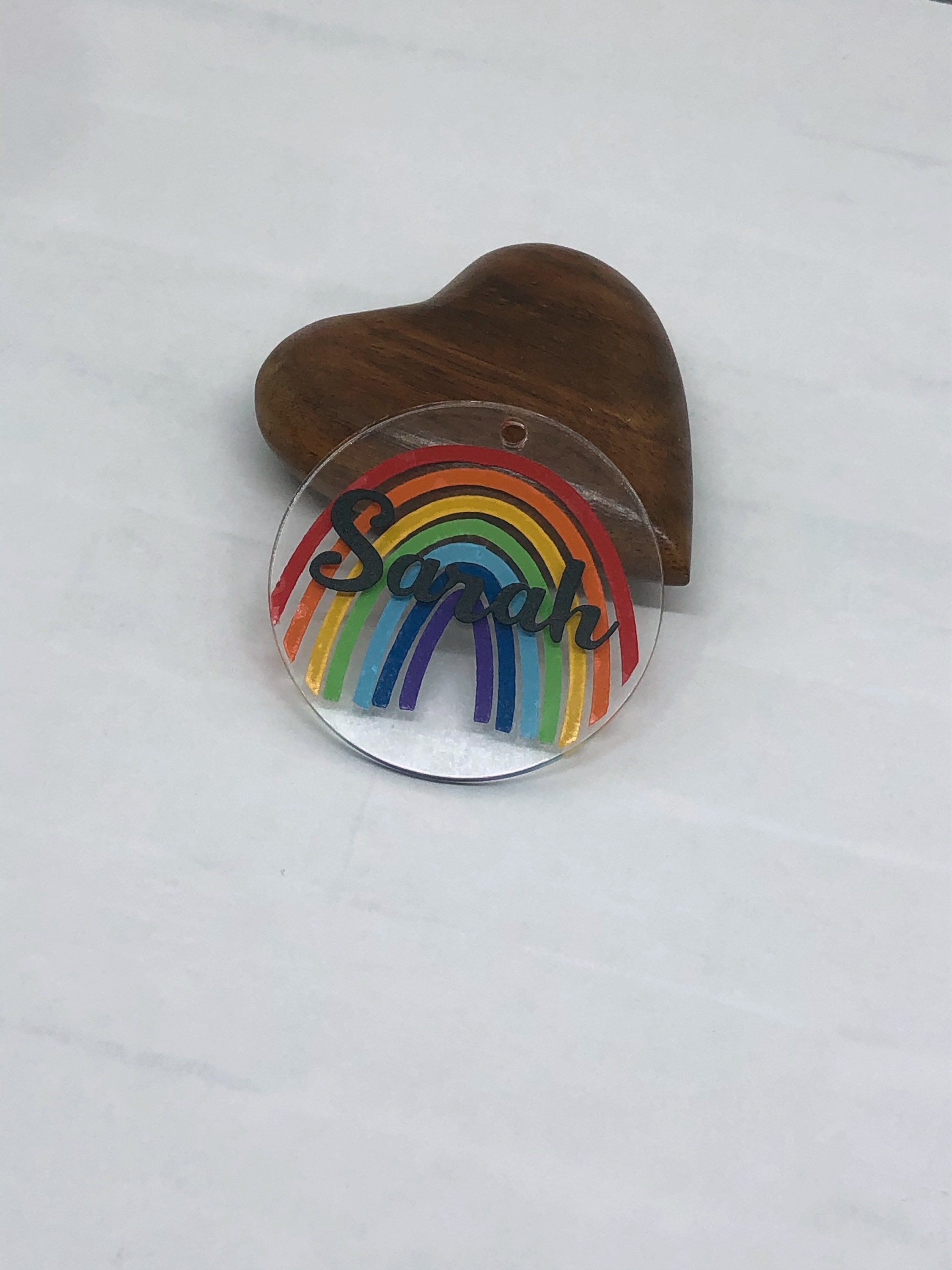 Llavero arcoíris personalizado llavero acrílico vinilo sobre - Etsy México