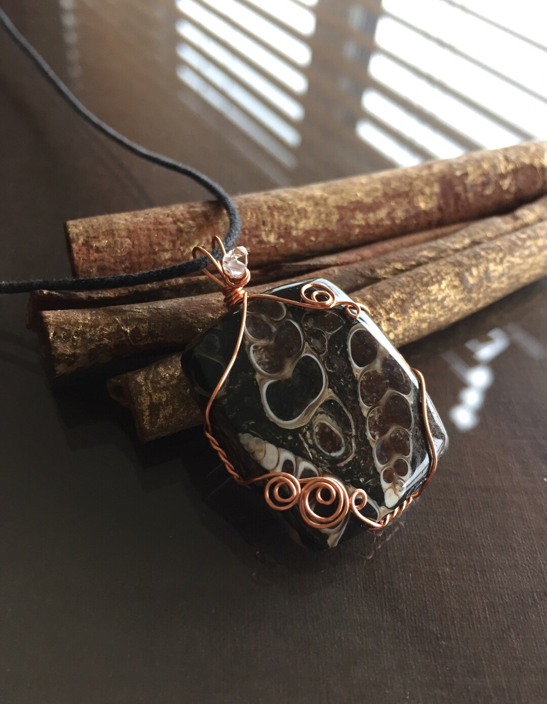 Turtella Jasper and Herkimer Diamond Necklace, Turtella Jasper Necklace ...
