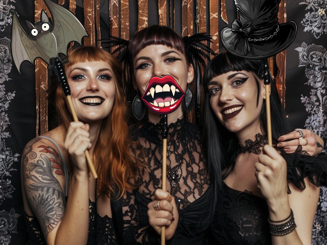 INSTANT DIGITAL DOWNLOAD | Goth Photo Booth Props | Set of 12 Goth ...