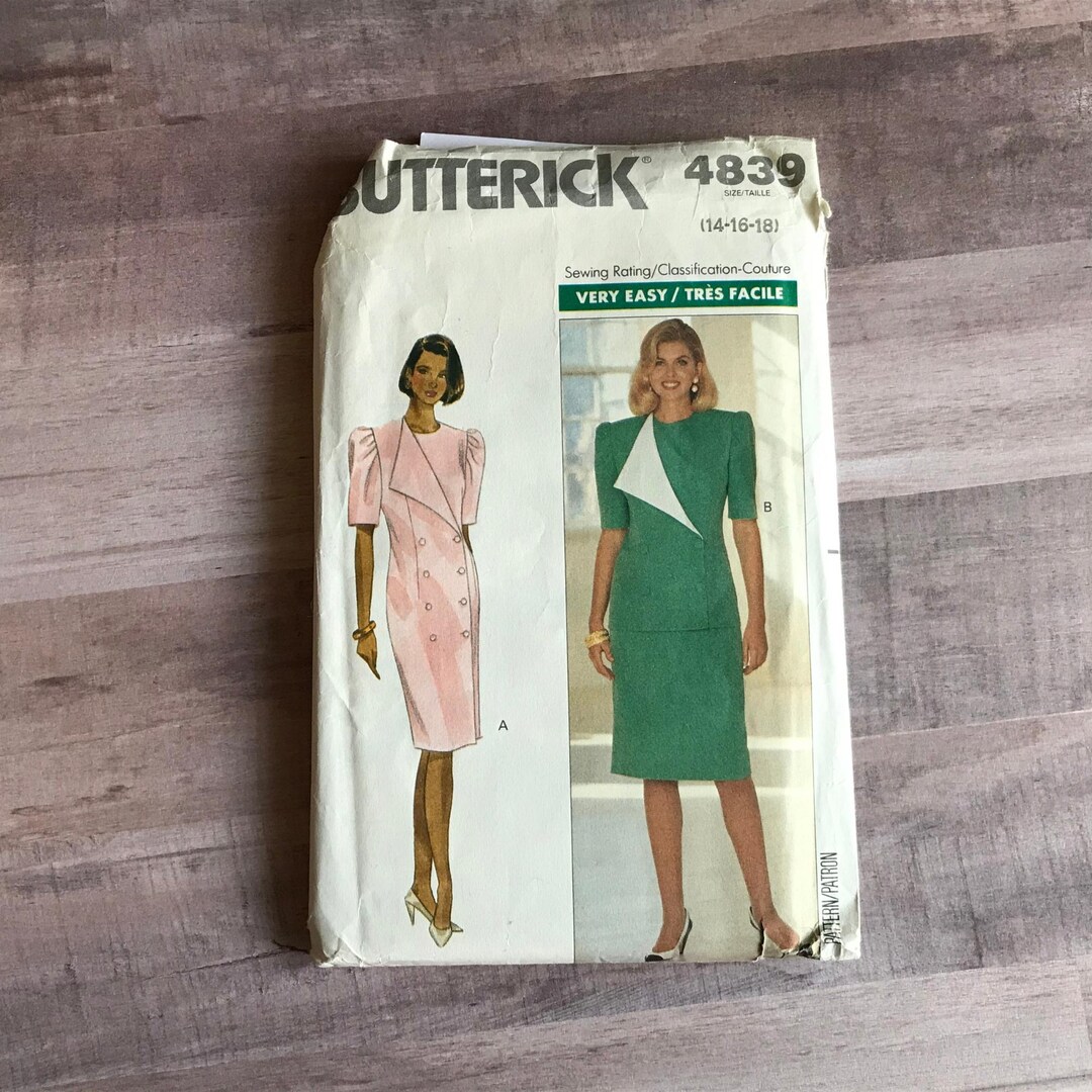 Misses Double Breasted Dress, Top and Skirt Pattern | Butterick 4839 ...
