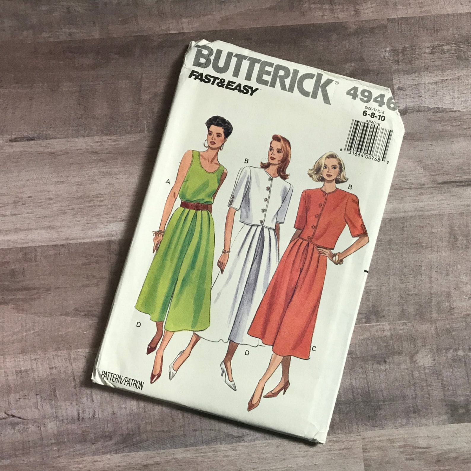 Misses Top and Culottes Pattern | Butterick 4946 | Vintage 1990 | Size ...