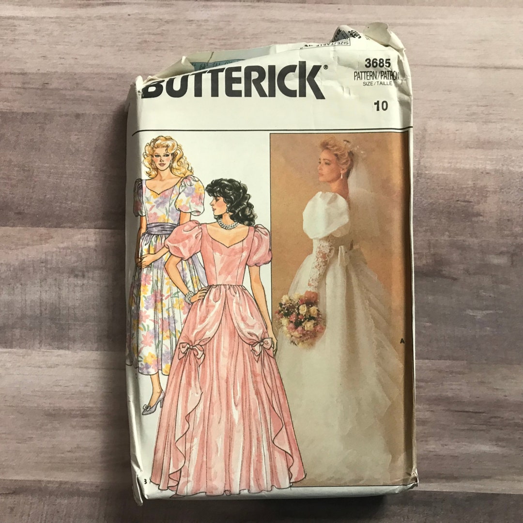 Bridal Gown, Formal Dress Pattern | Butterick 3685 | Vintage 1986 ...