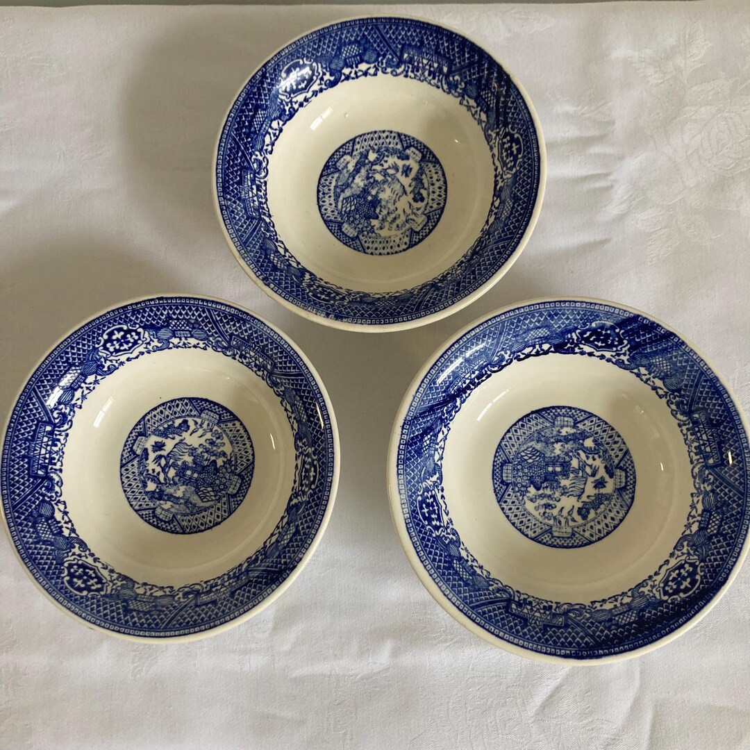 USA Blue Willow Pattern Bowls - Set of 3 - Etsy