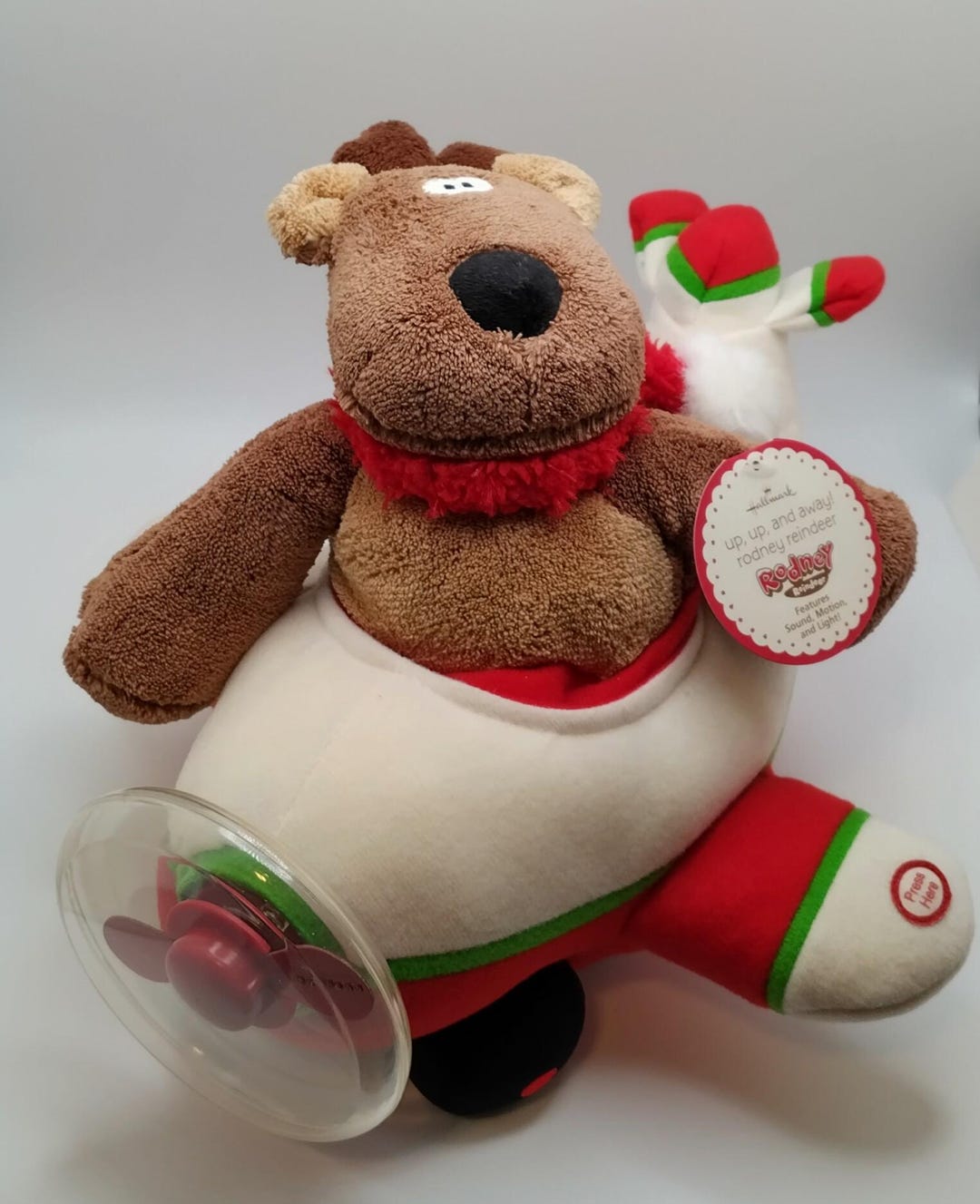 Hallmark Rodney Reindeer Plush on Airplane With Motion and Sound - Etsy