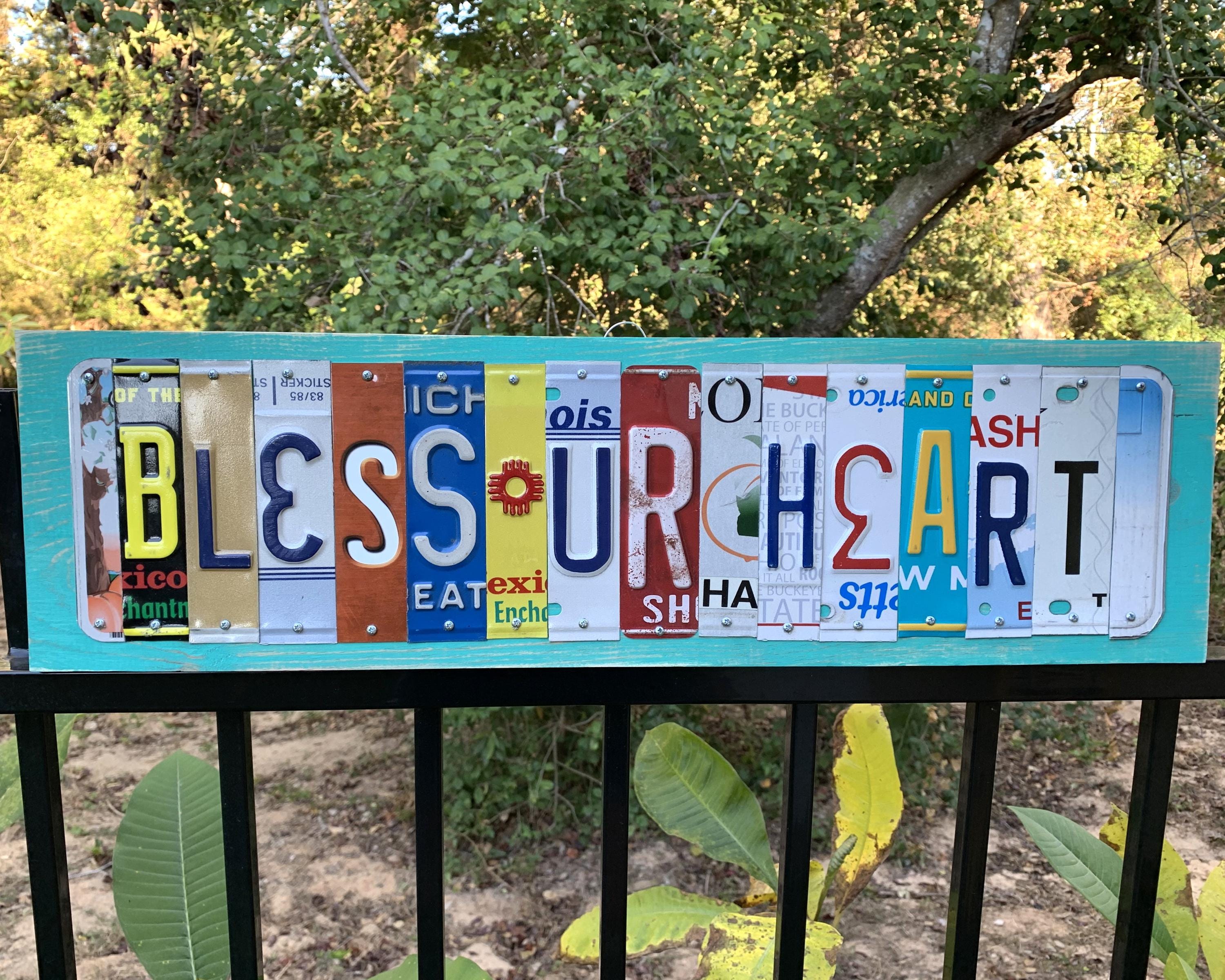 BLESS UR HEART License Plate Sign, Bless Your Heart, Southern Charm ...