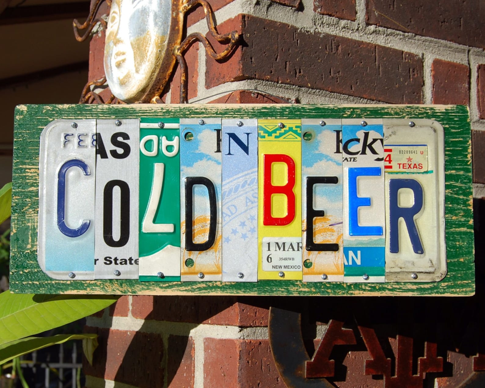 COLD BEER / Bar Decor, Rustic License Plate Sign, Happy Hour, Porch ...