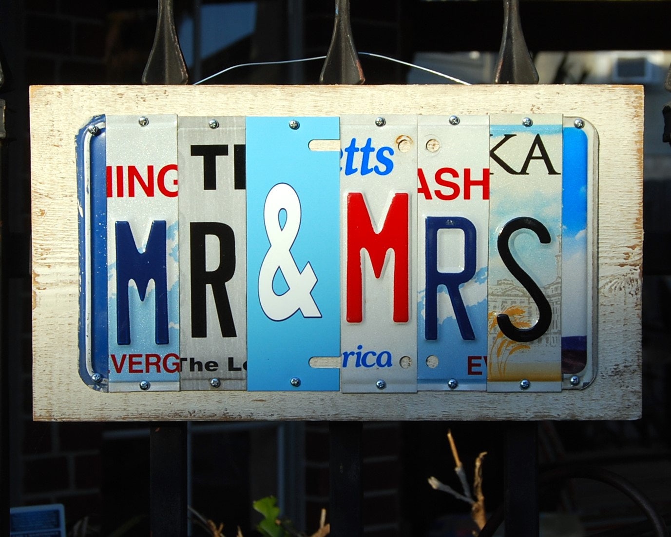 Mr. & Mrs. Custom License Plate Sign - Wedding Gift, Anniversary Gift ...