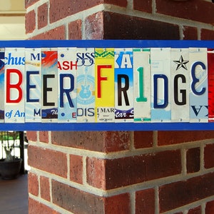BEER FRIDGE - Custom License Plate Sign, Man Cave, Dude Den, Garage ...