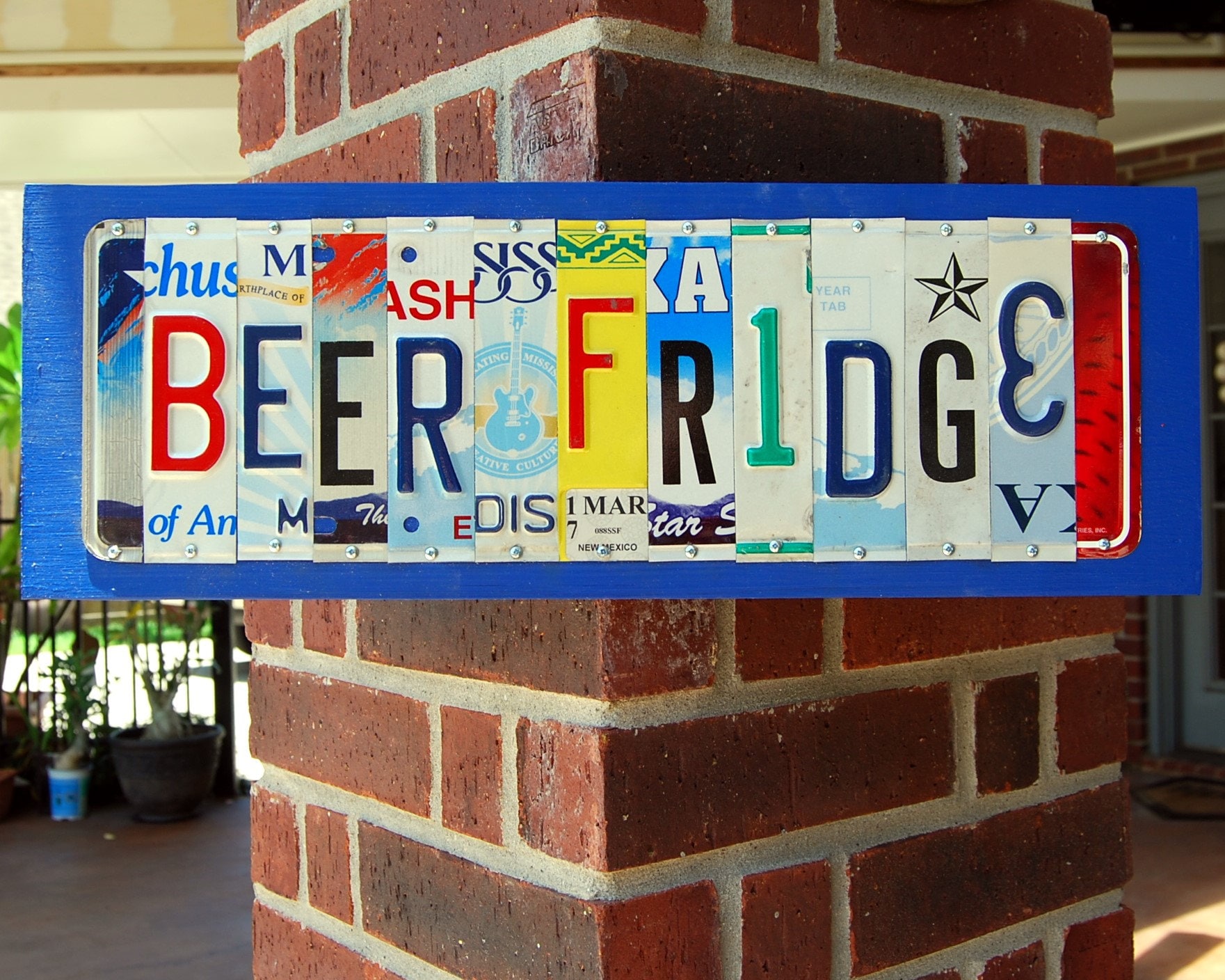 BEER FRIDGE Custom License Plate Sign Man Cave Dude Den | Etsy
