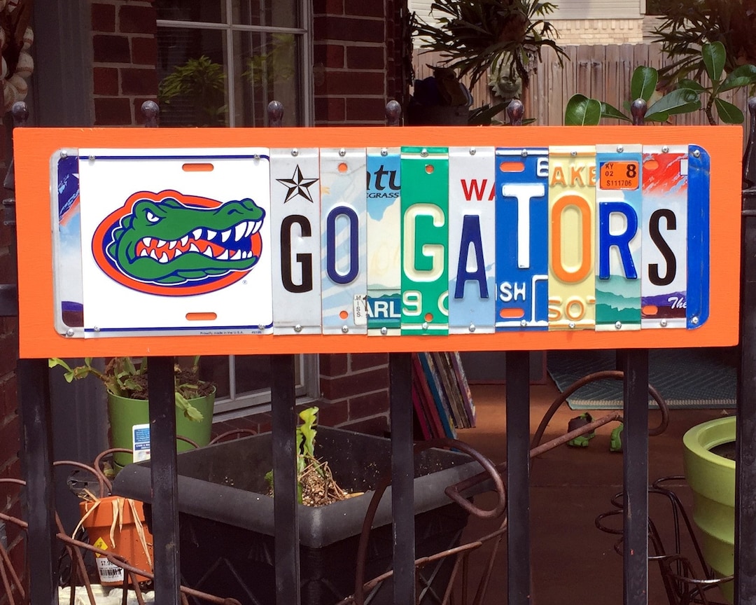 GO GATORS Logo- Florida Gators License Plate Sign, Tailgate, Graduation ...