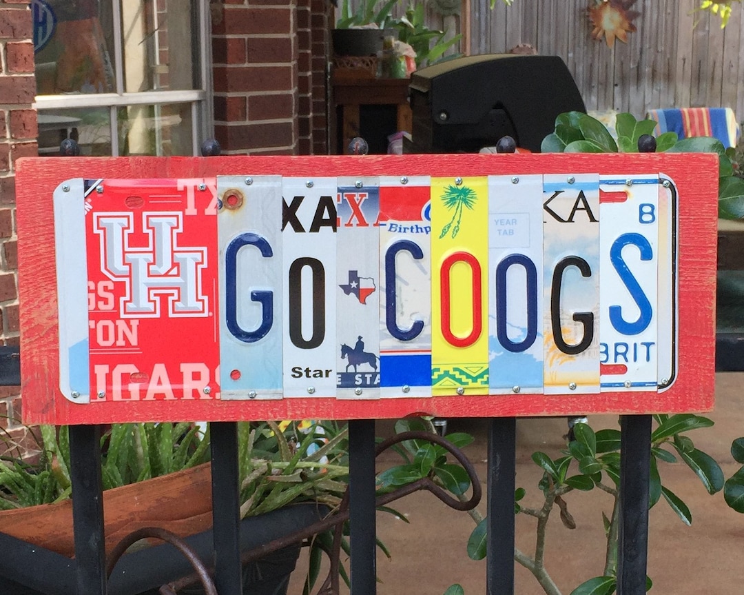 GO COOGS University of Houston Cougars License Plate Sign - Etsy