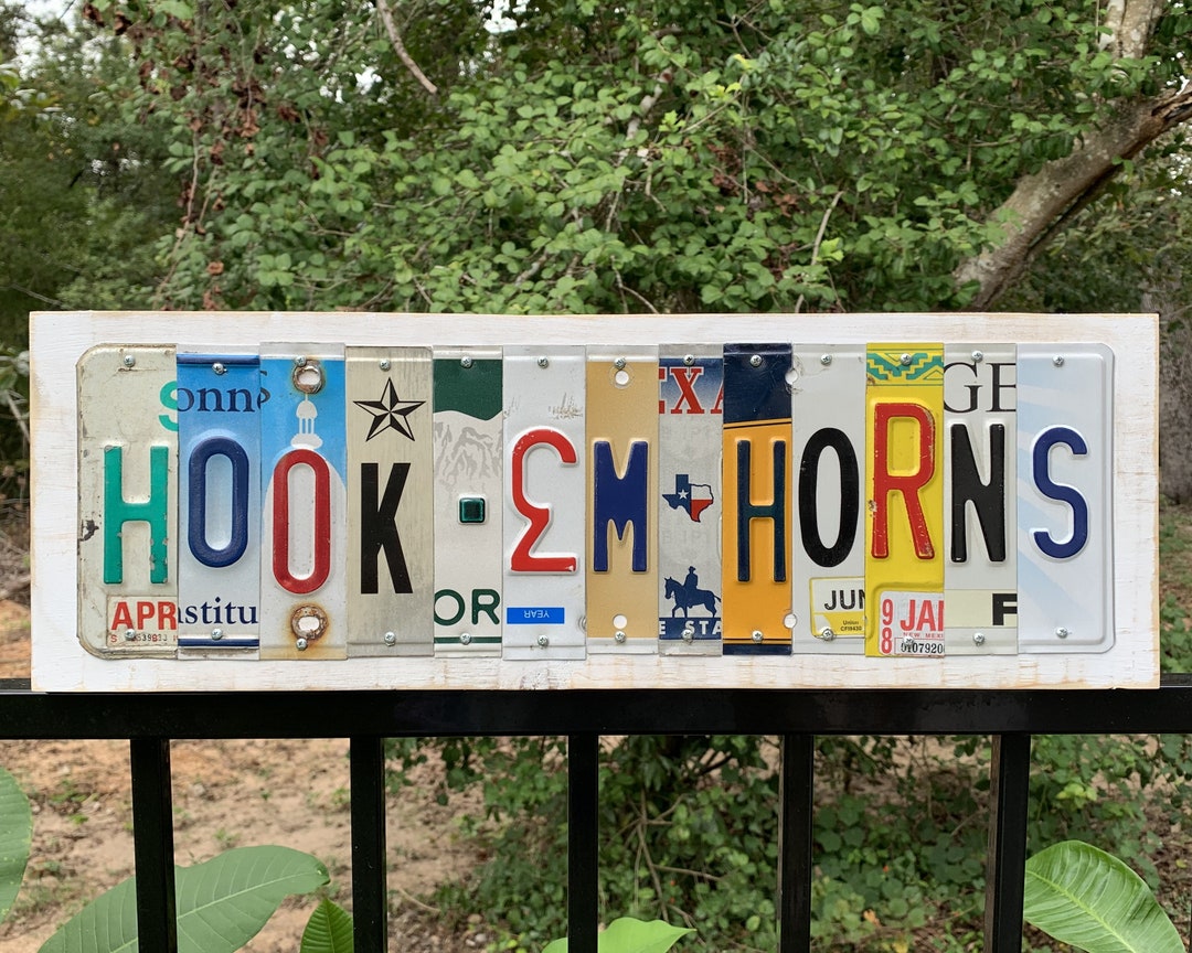 HOOK'EM HORNS - University of Texas Longhorns License Plate Sign ...