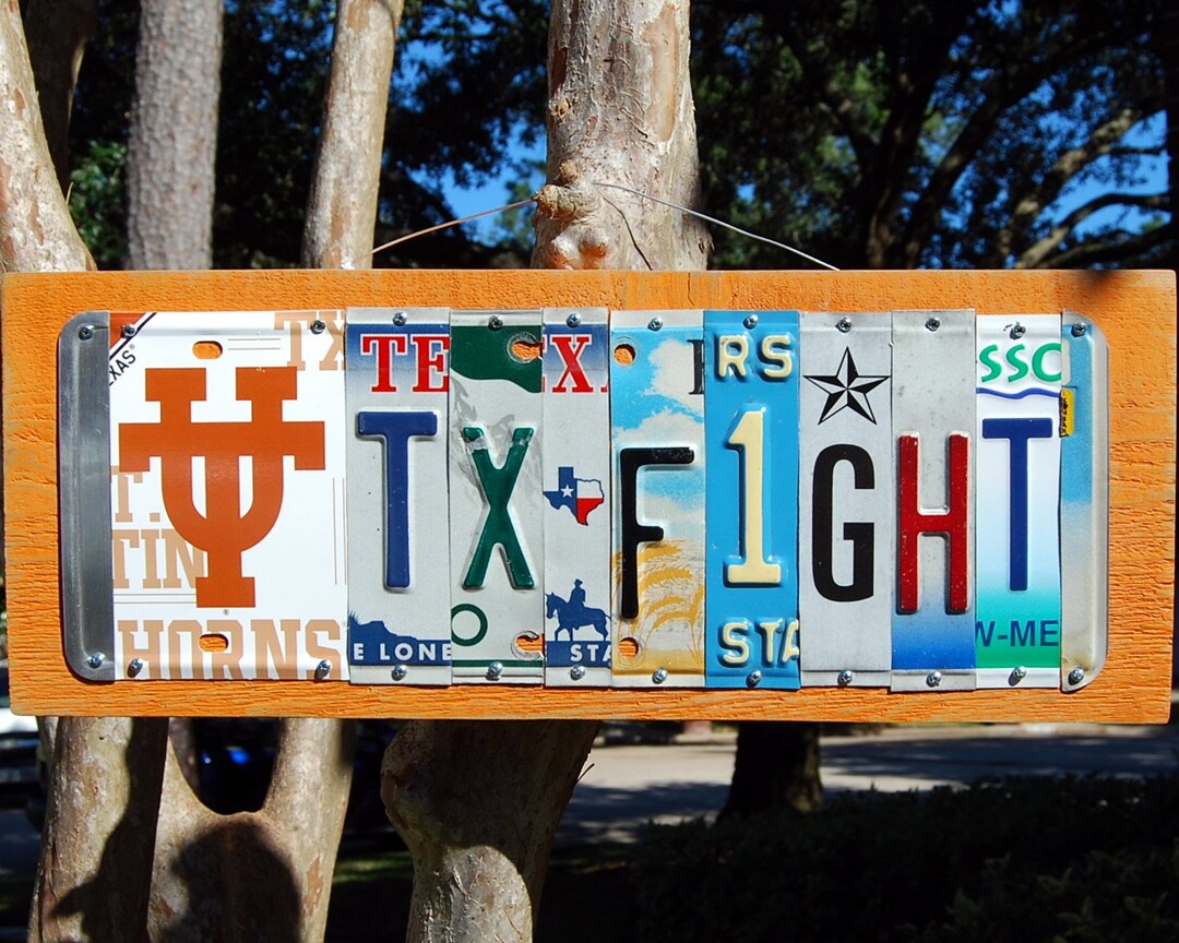 TX FIGHT / UT Logo - Custom Made University of Texas Longhorn License ...