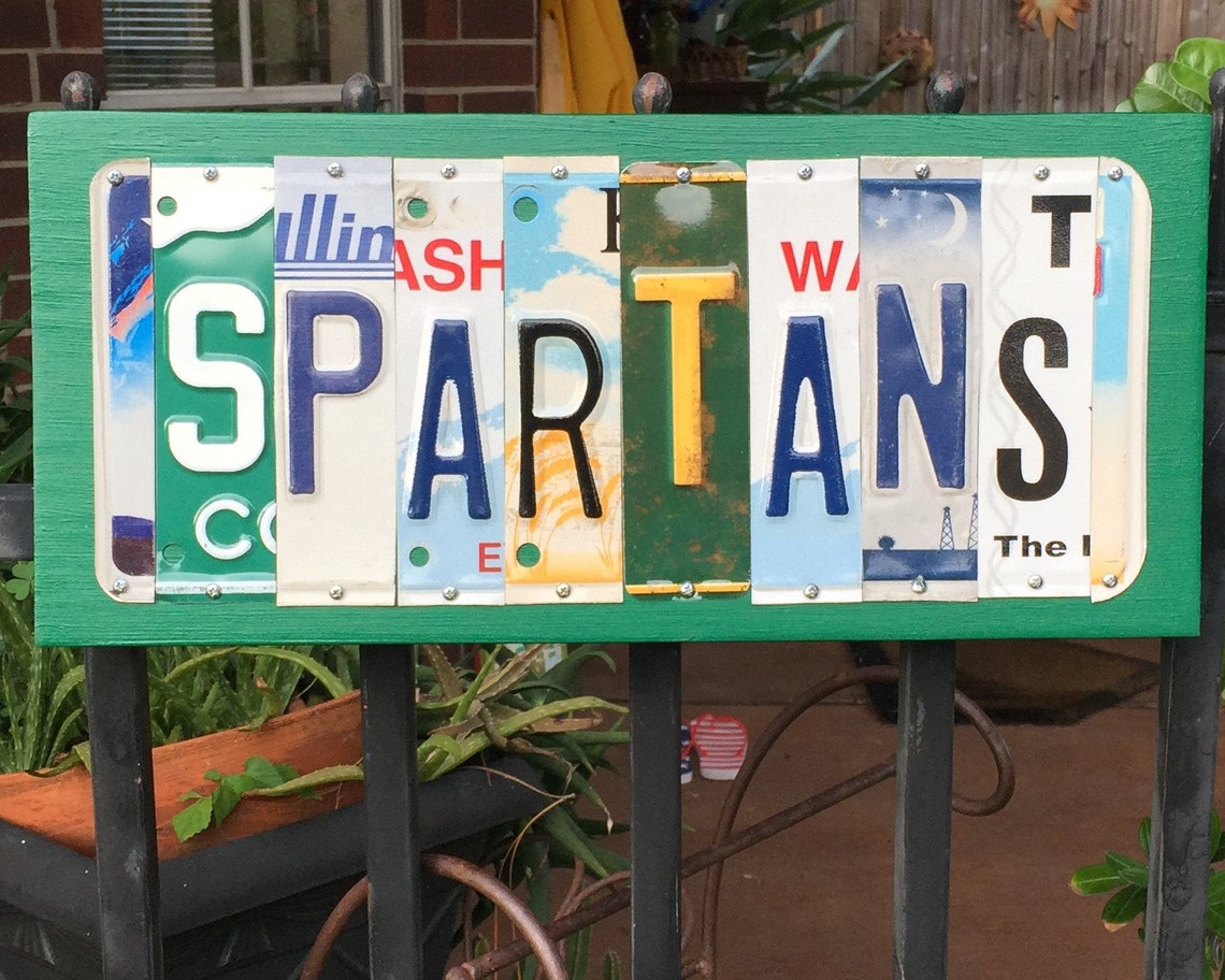 SPARTANS Michigan State Spartans License Plate Sign - Etsy
