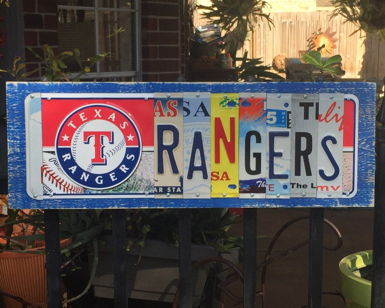 RANGERS W/logo Texas Rangers Baseball Custom License Plate - Etsy