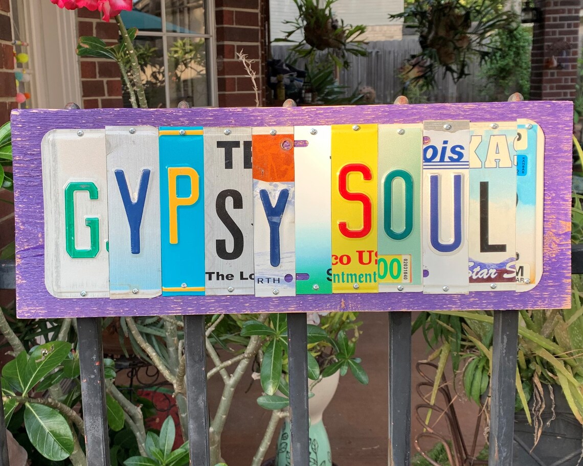 GYPSY SOUL Custom License Plate Signs, Shabby Chic, Gypsy Chick ...