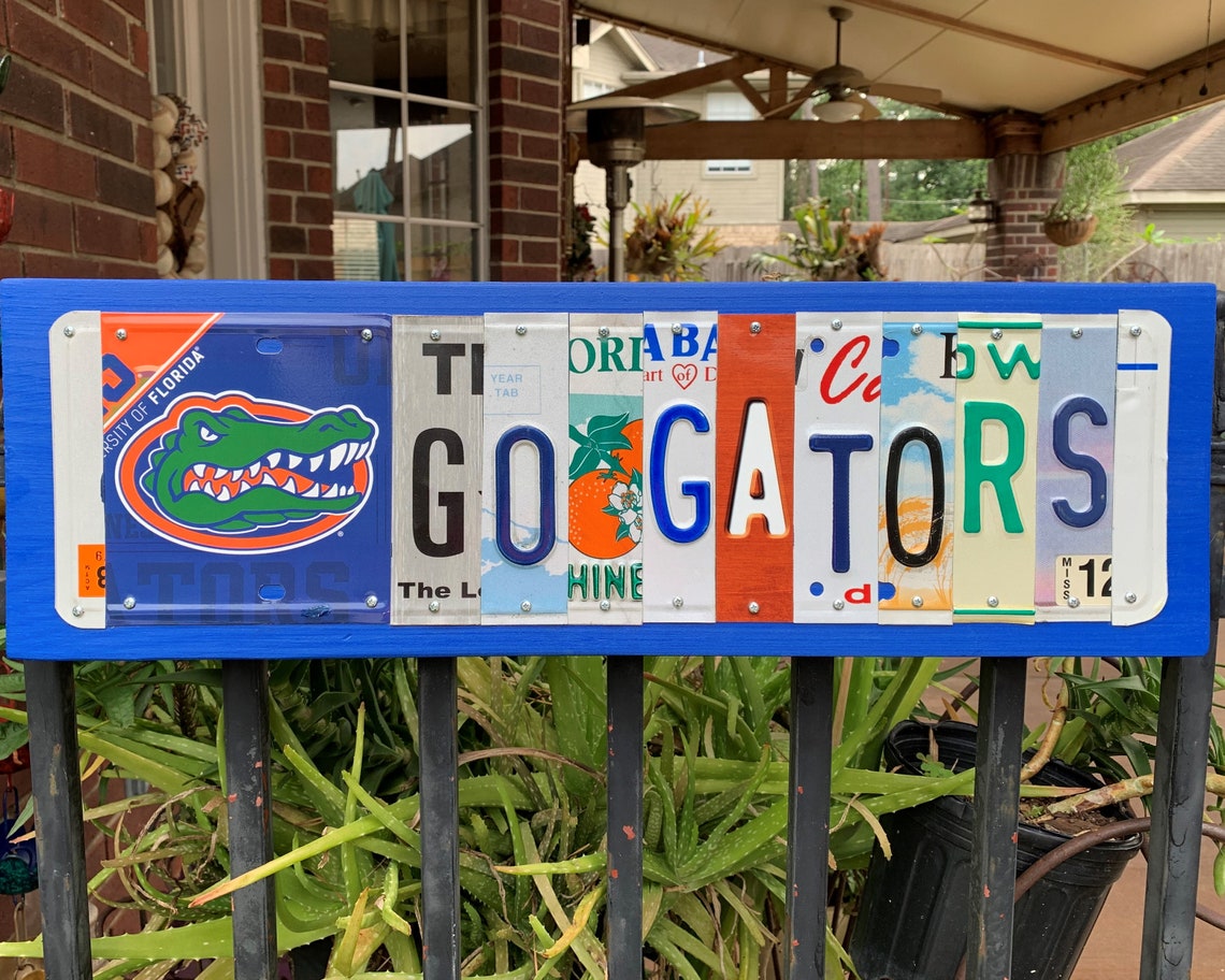 GO GATORS Logo Florida Gators License Plate Sign / Tailgate | Etsy