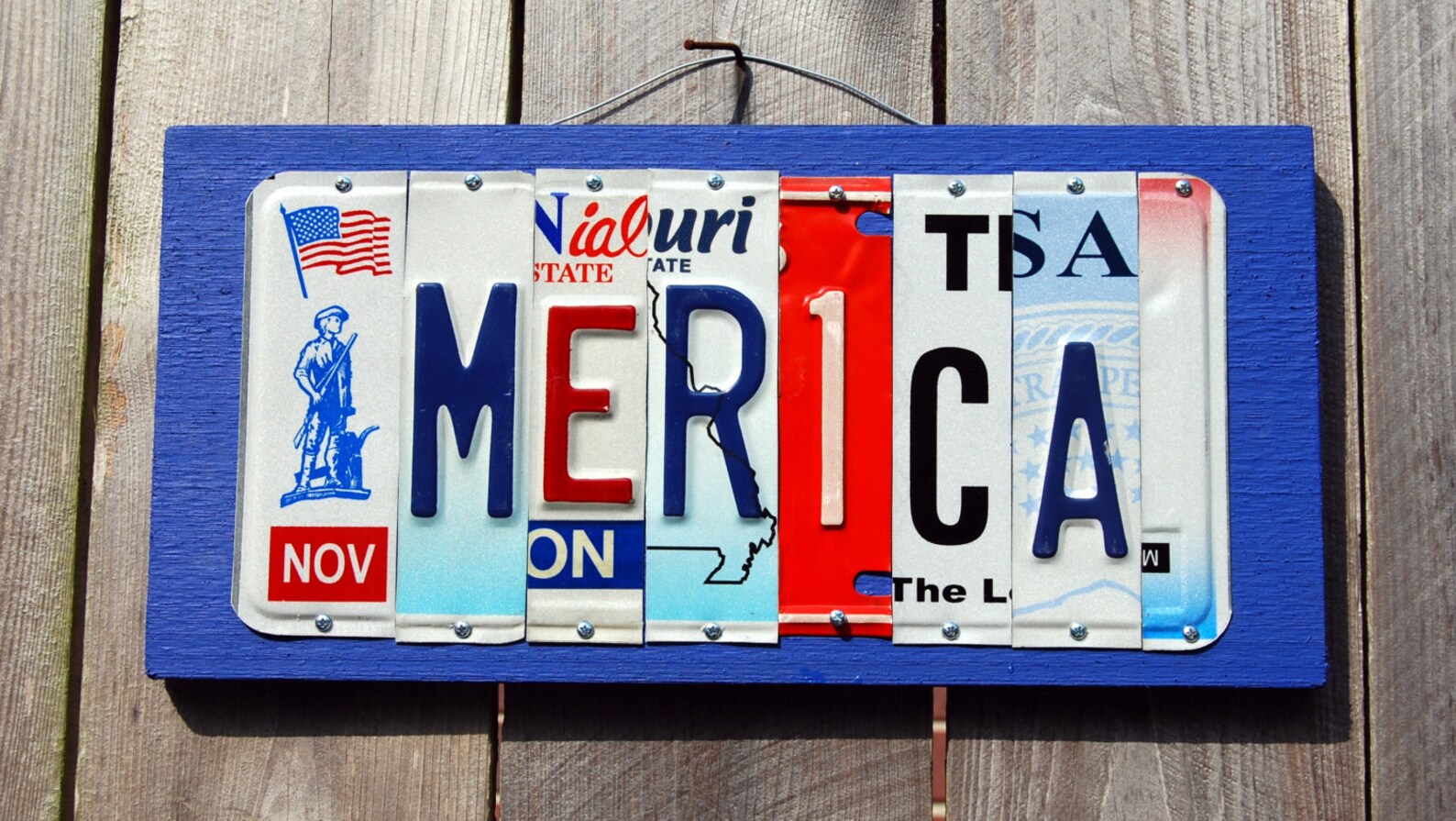 MERICA USA / Patriotic Custom License Plate Sign 4th of - Etsy