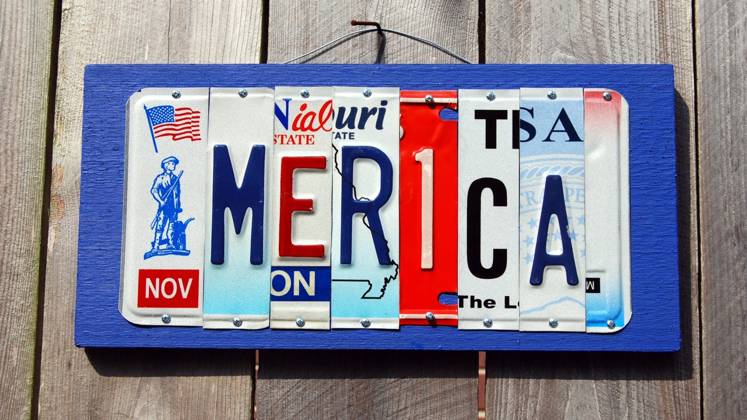 MERICA USA / Patriotic Custom License Plate Sign 4th of | Etsy