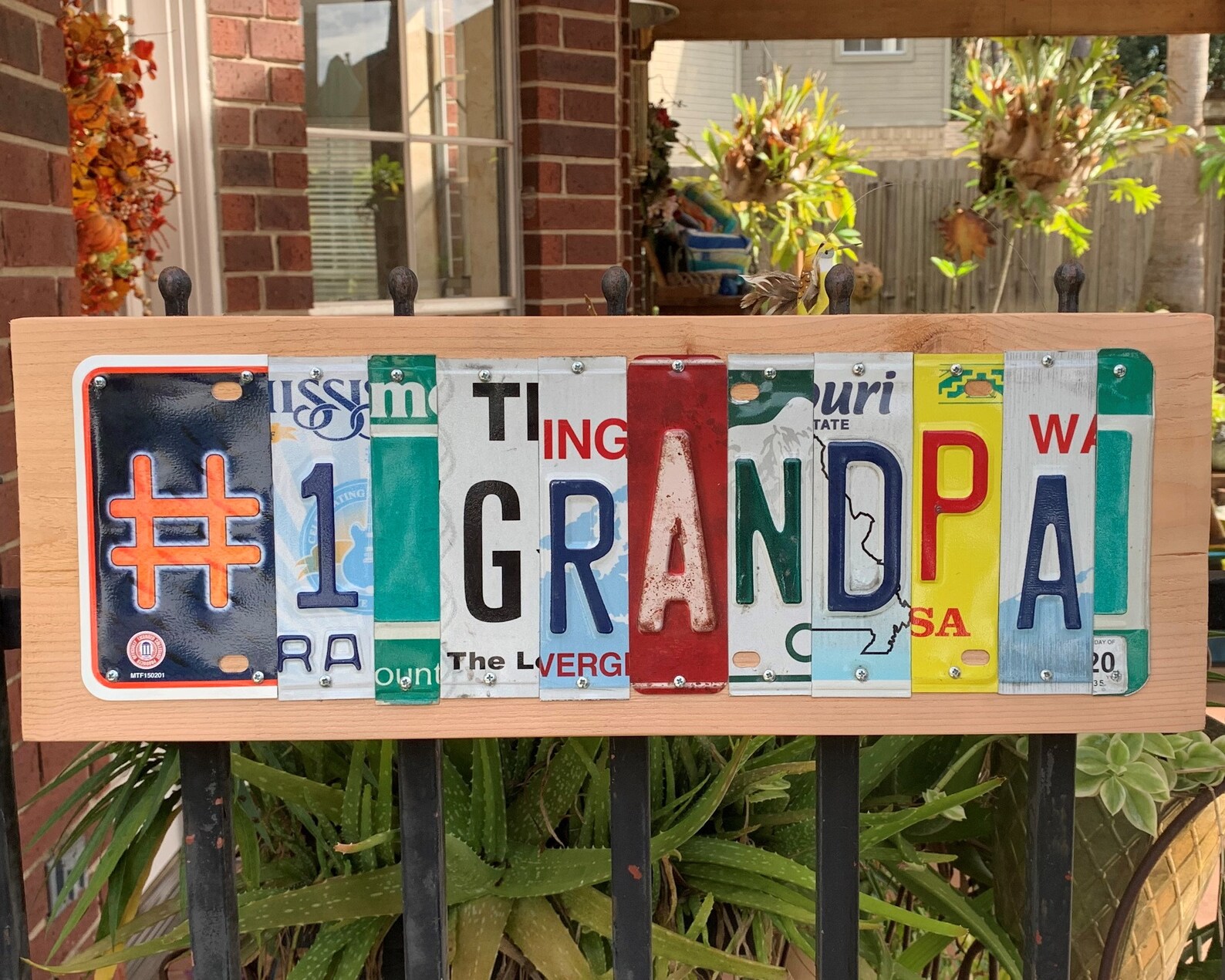 Number 1 GRANDPA License Plate Sign, Fathers Day, Grandpa Gift ...