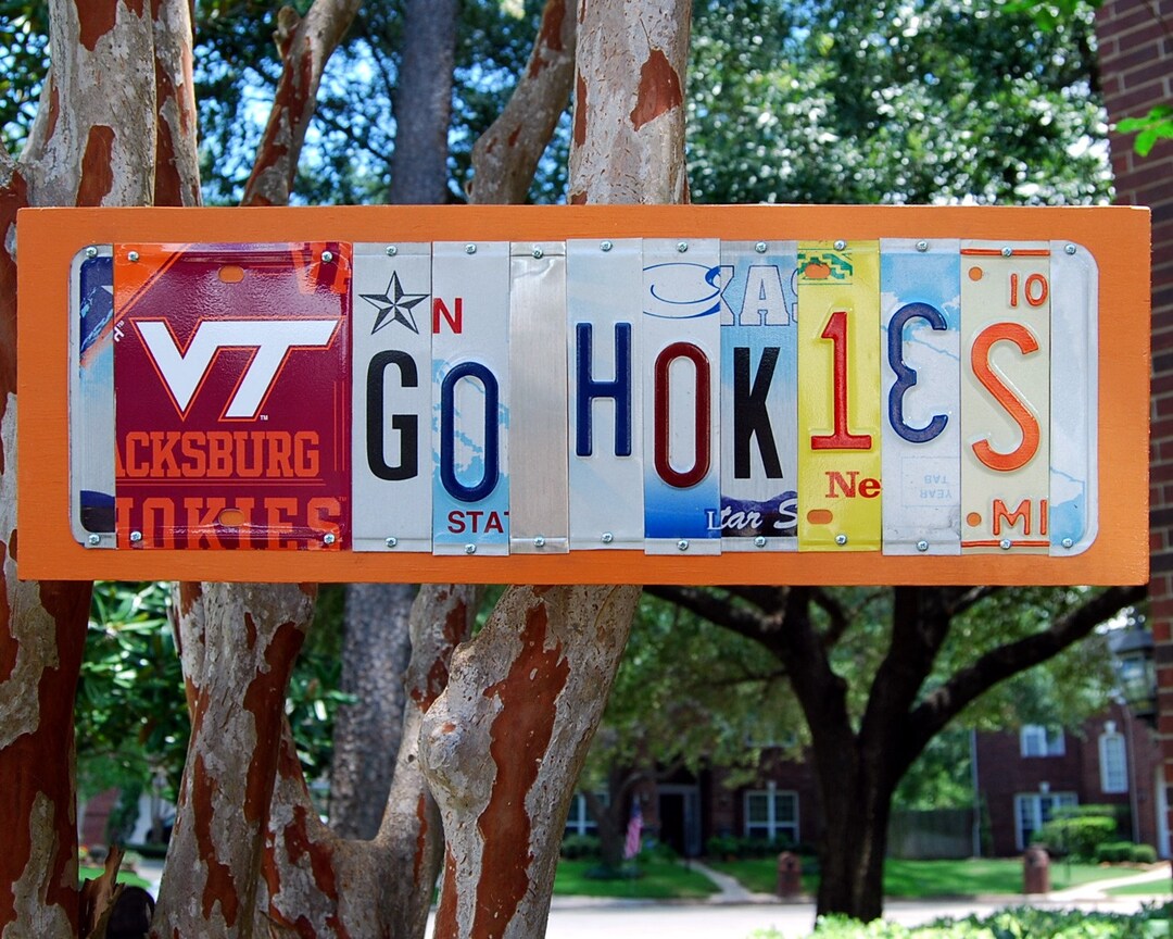 GO HOKIES Logo Virginia Tech License Plate Sign Graduation - Etsy