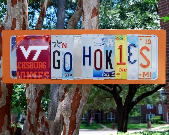 GO HOKIES Logo Virginia Tech License Plate Sign Graduation | Etsy