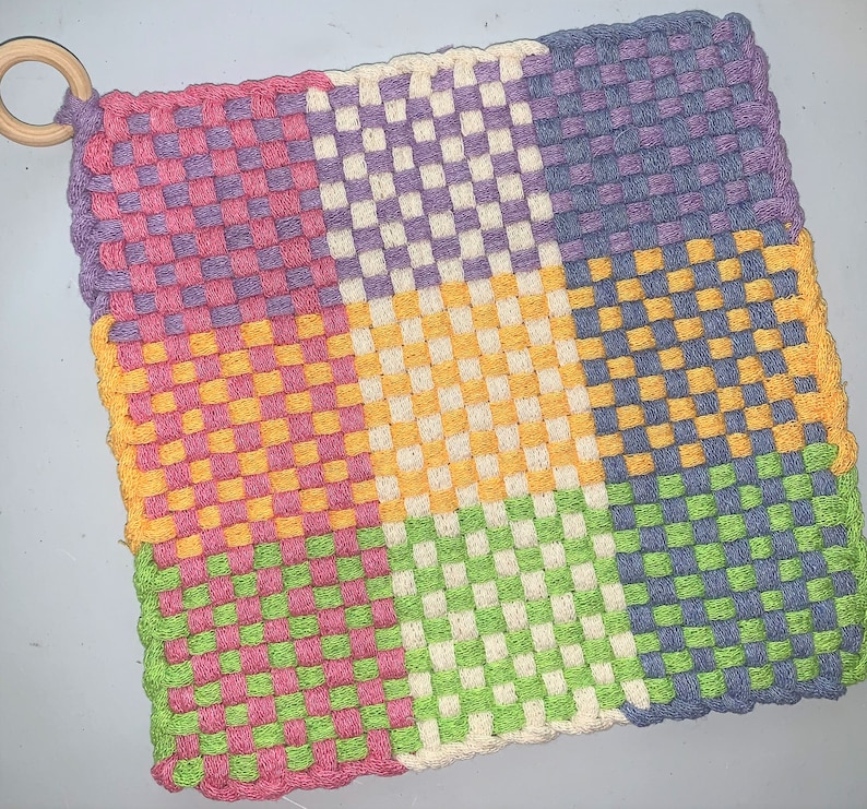 Handmade Potholders, Extra Large 100% Cotton, 8 Inch Pro Sized, Color ...
