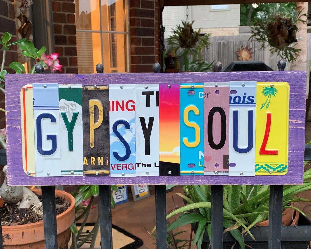 GYPSY SOUL Custom License Plate Signs, Shabby Chic, Gypsy Chick ...