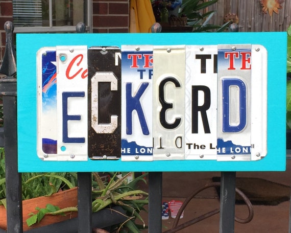 Custom 6 Letter License Plate Sign Design Your Own Vintage | Etsy