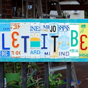 LET IT BE - Custom License Plate Sign / Beatles Fan Gift / Rustic Sign ...