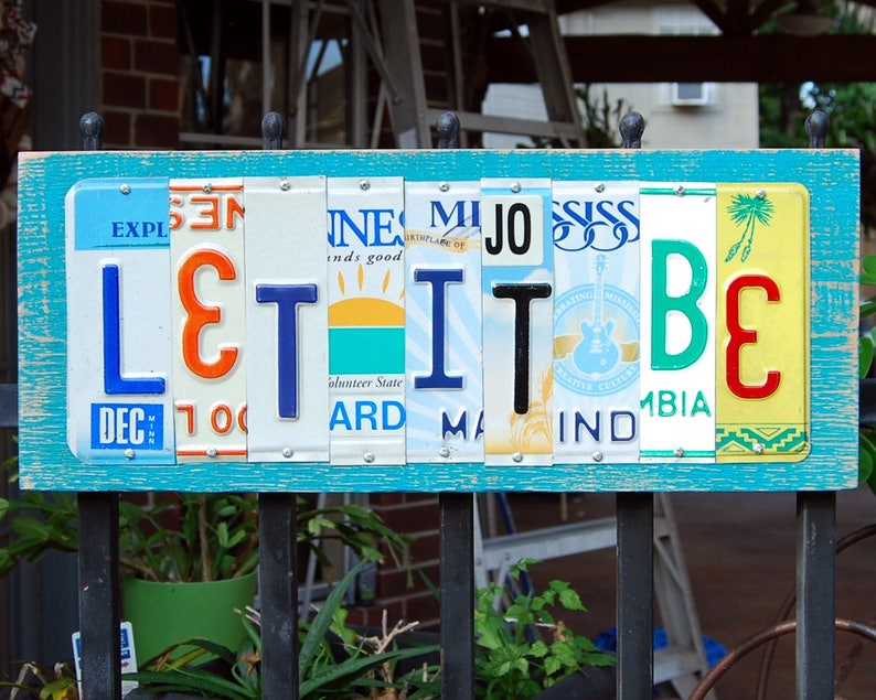 LET IT BE Custom License Plate Sign / Beatles Fan Gift / - Etsy